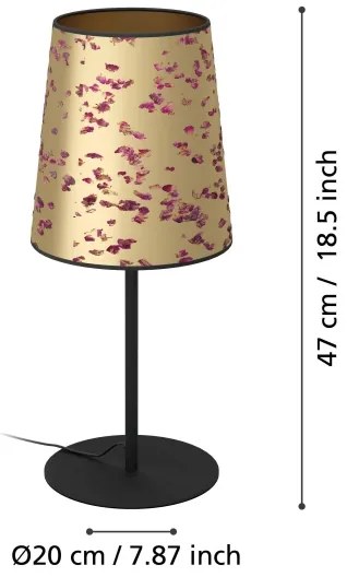 Eglo 390294 - Stolní lampa CASTUERA 1xE27/25W/230V zlatá/růžová