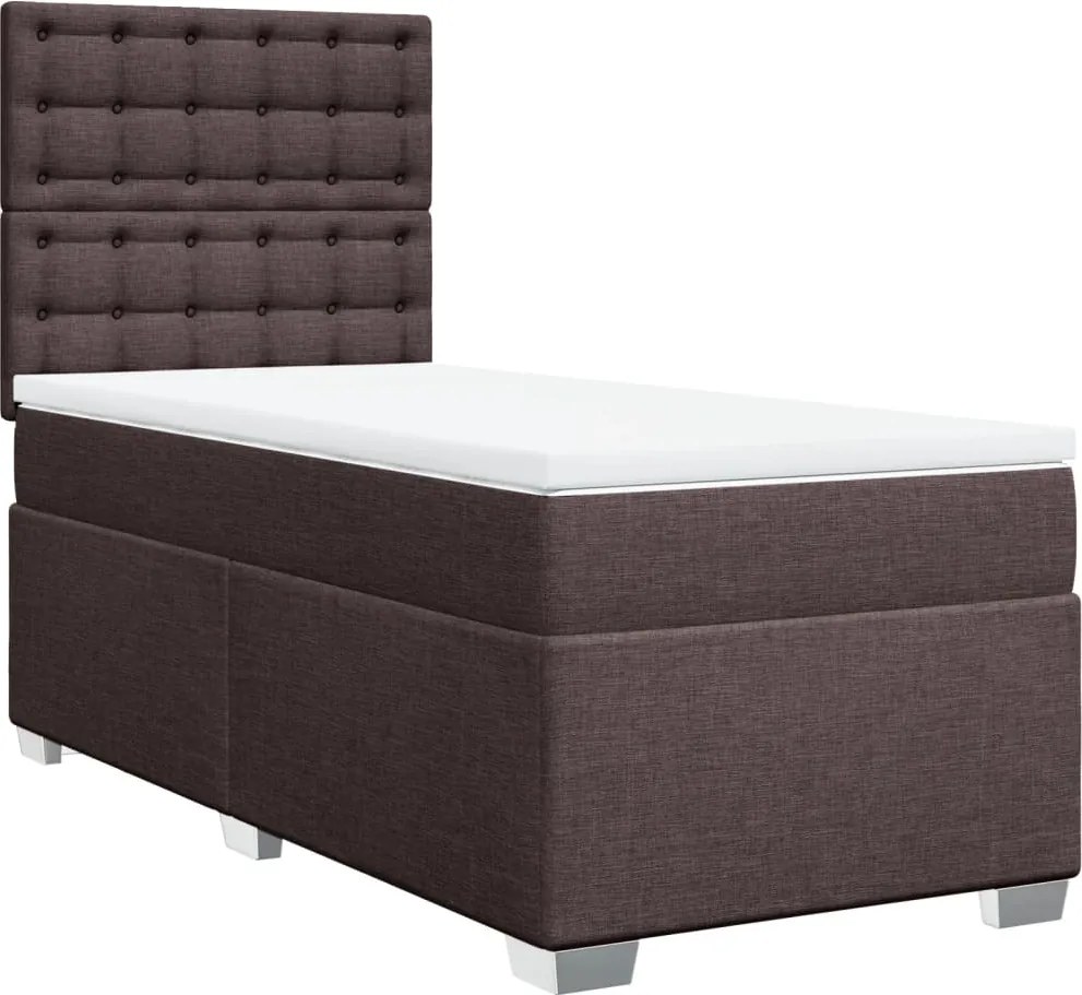 Box spring postel s matrací tmavě hnědá 80x200 cm textil 3290332