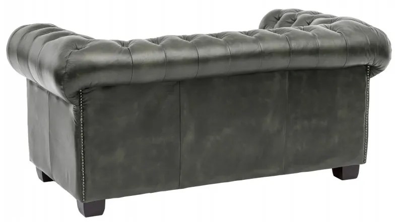 Dvoumístná pohovka z pravé kůže Chesterfield IV