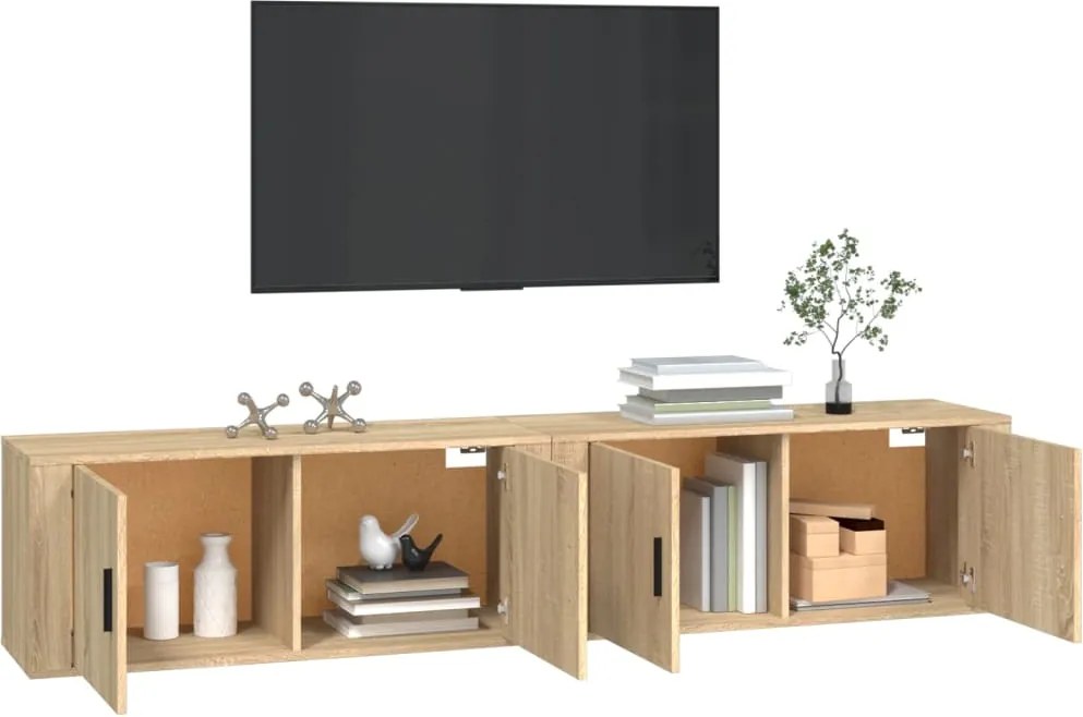 Nástěnné TV skříňky 2 ks dub sonoma 100 x 34,5 x 40 cm 3188369