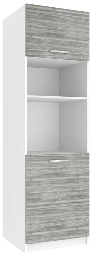 Vysoká kuchyňská skříňka Belini pro vestavnou troubu 60 cm šedý antracit Glamour Wood  TOR SSP60/0/WT/GW/0/E