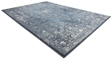koberec Vlna NAIN Růžice vintage 7599/50911 tmavě modrá / béžový velikost 80x150 cm | krásné koberce cz