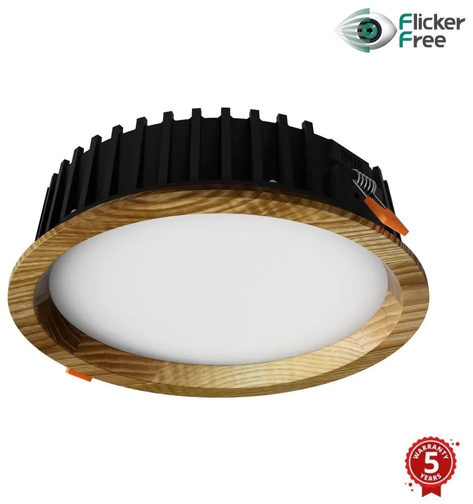 APLED - LED Podhledové RONDO WOODLINE LED/6W/230V 3000K pr. 15 cm jasan masiv
