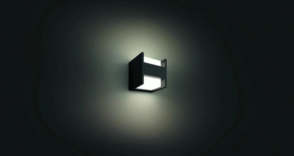 Hue LED White Venkovní nástěnné svítidlo Philips Fuzo 17444/30/P7 černé 2700K