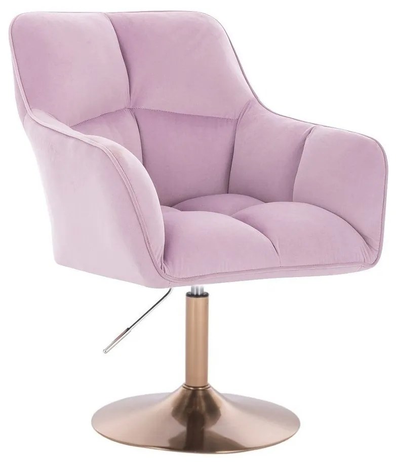 LuxuryForm DESIGN Otočné křeslo AMALFI VELUR na zlatém talíři - levandule