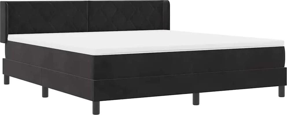 Postel s boxspringem s čelo Černý 200 x 180 cm samet 3341536