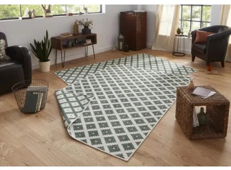 Bougari - Hanse Home koberce Kusový koberec Twin-Wendeteppiche 103125 grün creme Zelená - 80x150 cm
