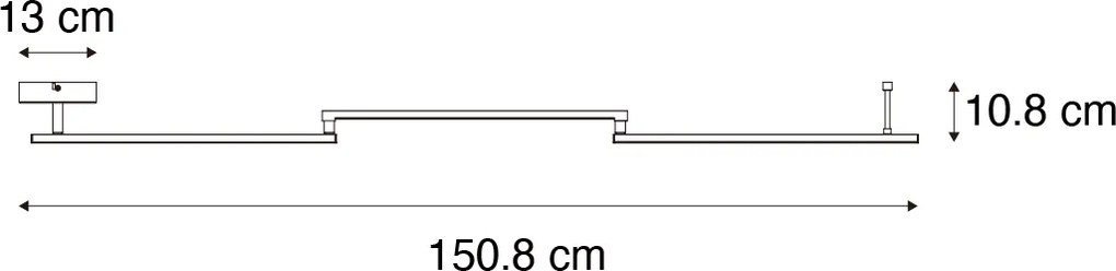 Stropní lampa černá 150,8 cm vč. LED 3-stupňový stmívač nastavitelná - Annuschka