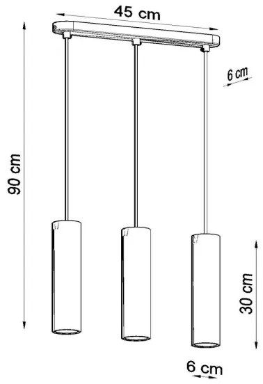 Sollux SL.0655 - Lustr na lanku LUVO 3xGU10/40W/230V beton/černá