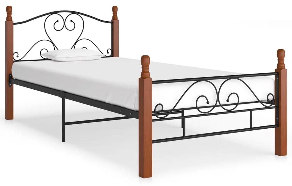 324932 vidaXL Rám postele černý kov 90 x 200 cm