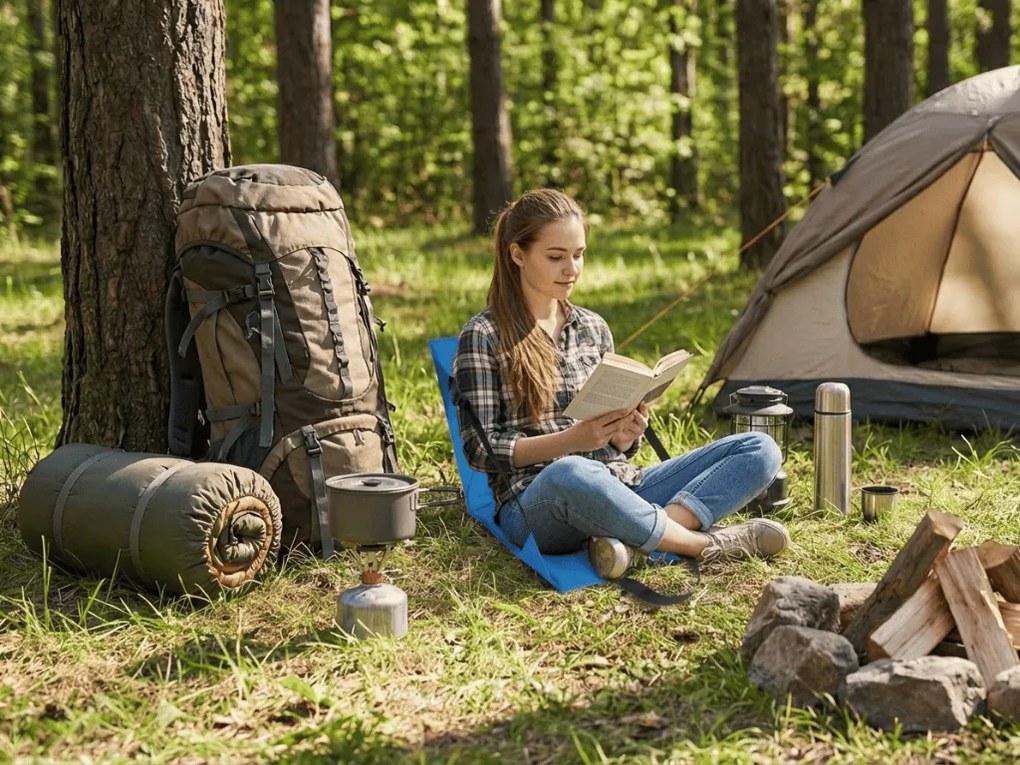 Turistická skládací židle VENTO 38 cm, modrá