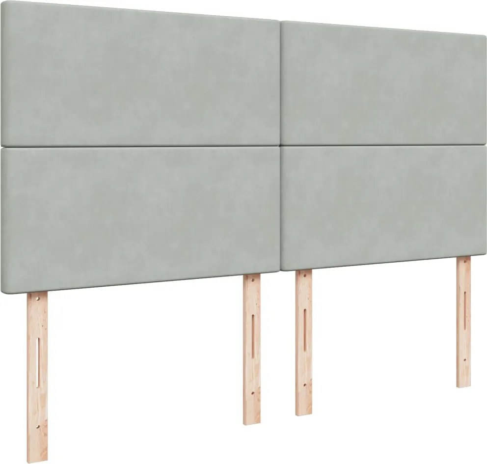 Box spring postel s matrací světle šedá 180x200 cm samet 3293272