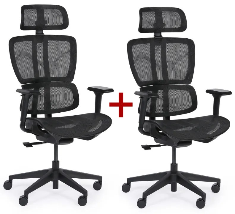 Kancelářská židle NICO 1+1 ZDARMA, černá