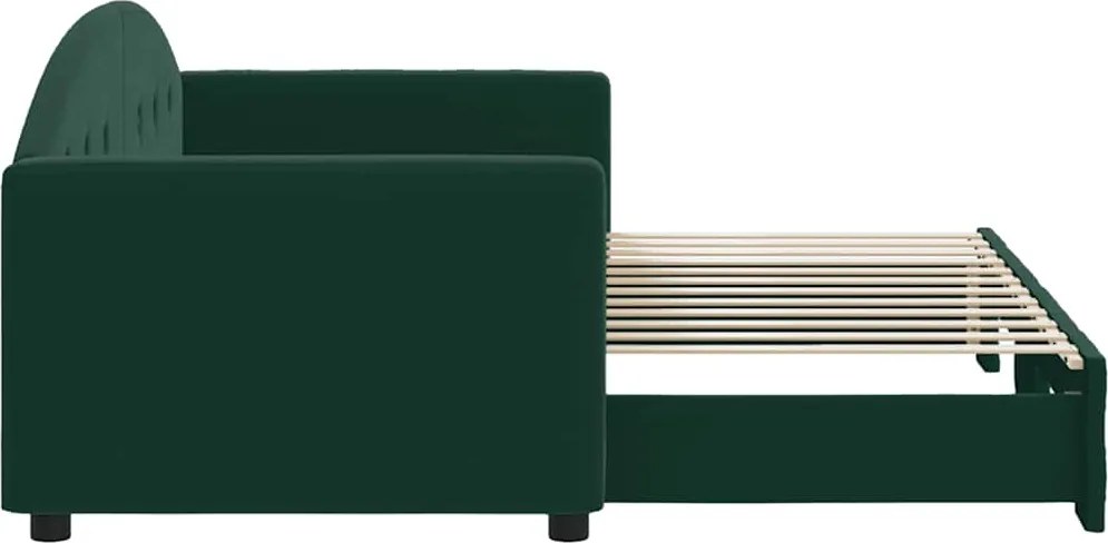 Válenda s přistýlkou tmavě zelená 80 x 200 cm samet 3197296