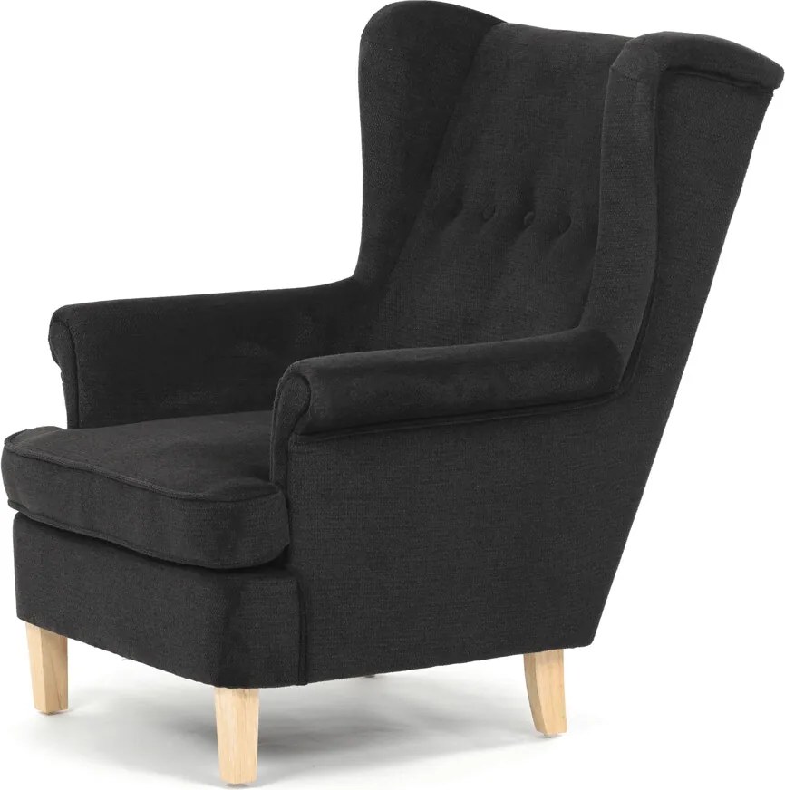 Relaxační křeslo ušák FJORA - černá látka