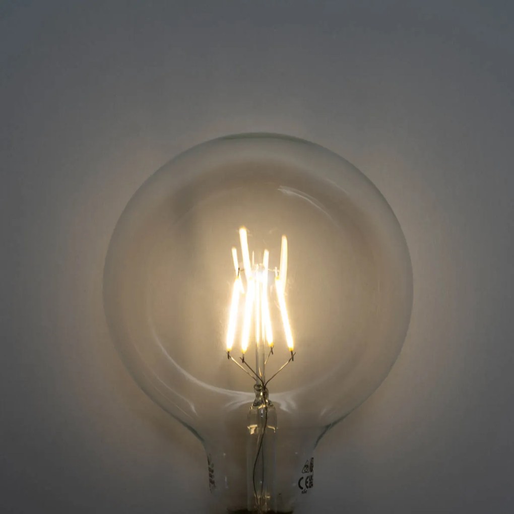 Sada 5 E27 3-stupňové stmívatelné LED spirálové vlákno G125 4W 450 lm 3000K
