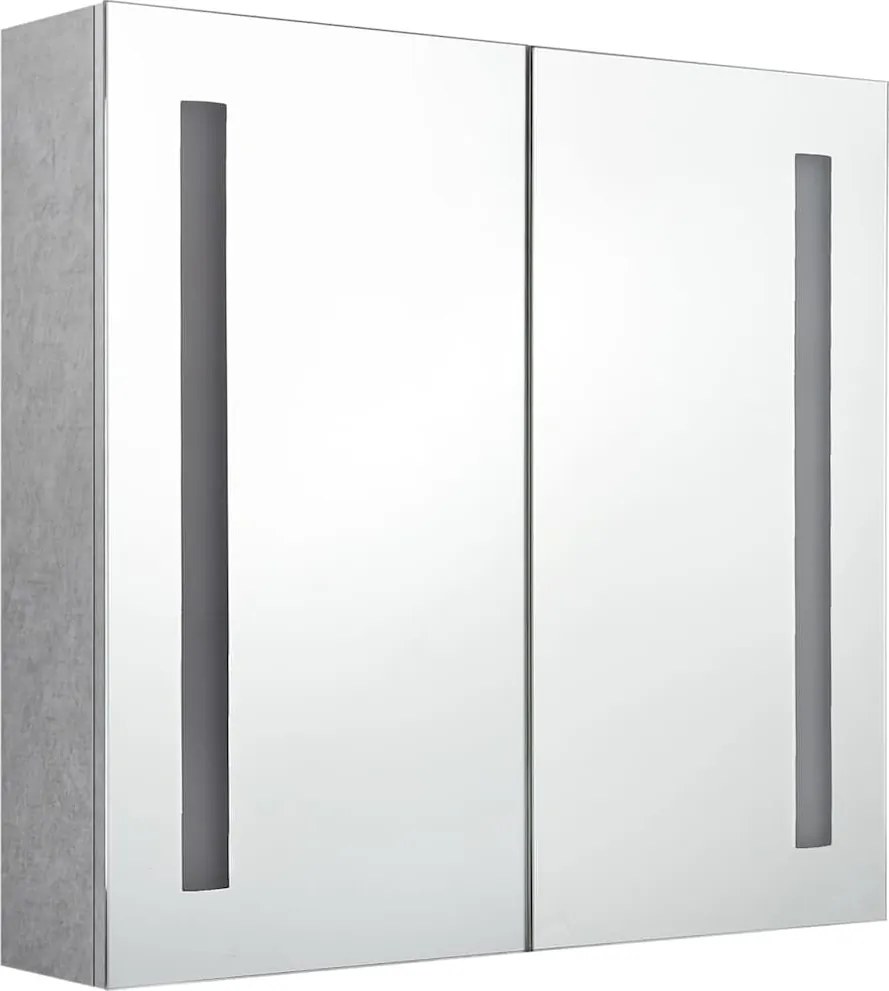 LED koupelnová skříňka se zrcadlem betonově šedá 62x14x60 cm 326518