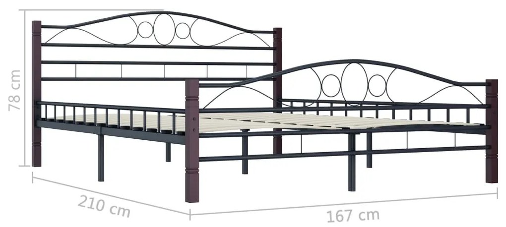 Rám postele černý kovový 160 x 200 cm,  285294