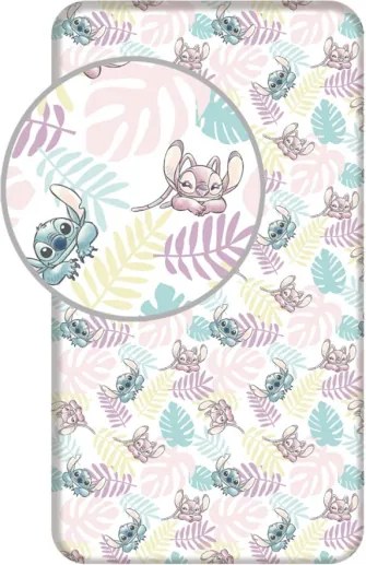Jerry Fabrics Prostěradlo Lilo and Stitch Leaves 90x200x25 cm