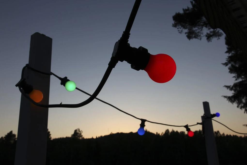 STAR TRADING Venkovní světelný řetěz na 10 žárovek Connecta, černá barva, plast