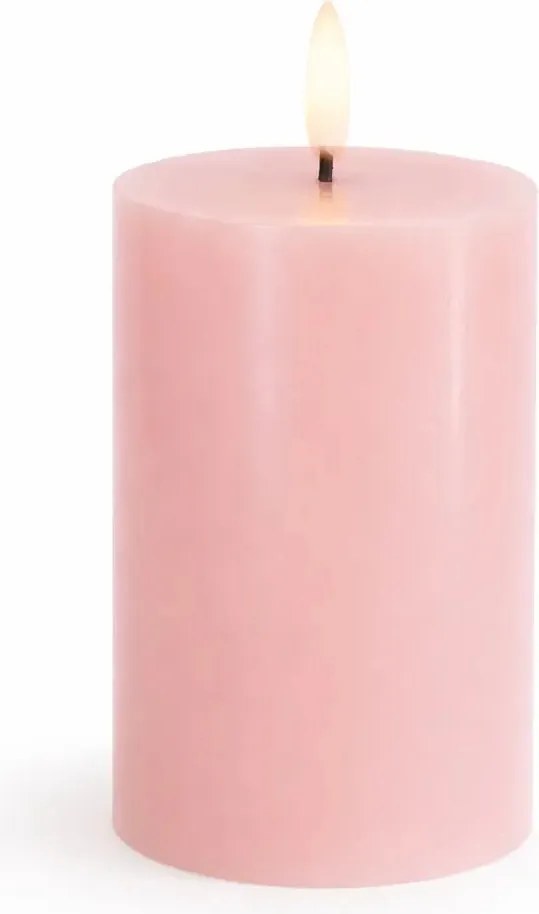 LED svíčka na baterii vosková Sille, světle růžová, Ø 7,5 × 12,5 cm
