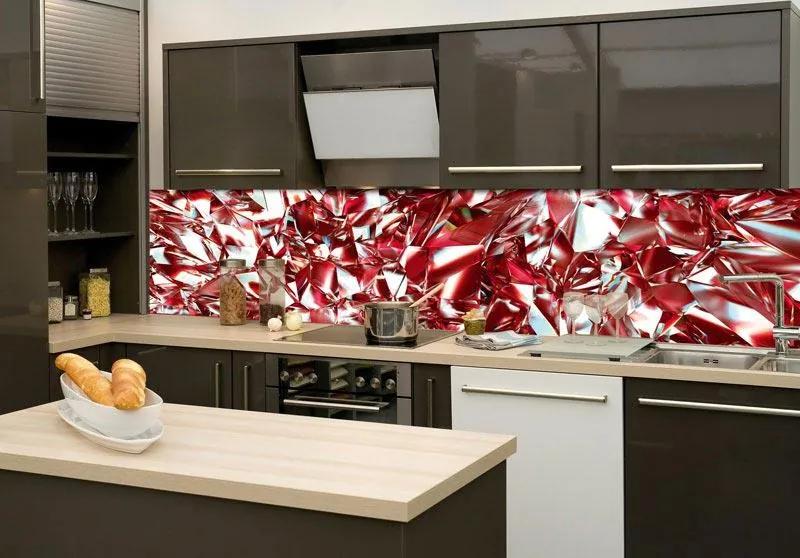 Samolepící fototapeta do kuchyně - Červený krystal, 260x60cm, 071
