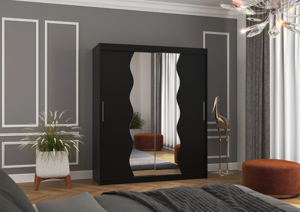 ADRK Furniture Posuvná skříň s zrcadlem KANSAS 180 ADRK-SW-KAN-B-180