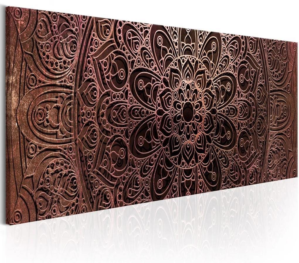 Obraz jantarová mandala + háčky, hřebíčky ZDARMA Velikost (šířka x výška): 135x45 cm