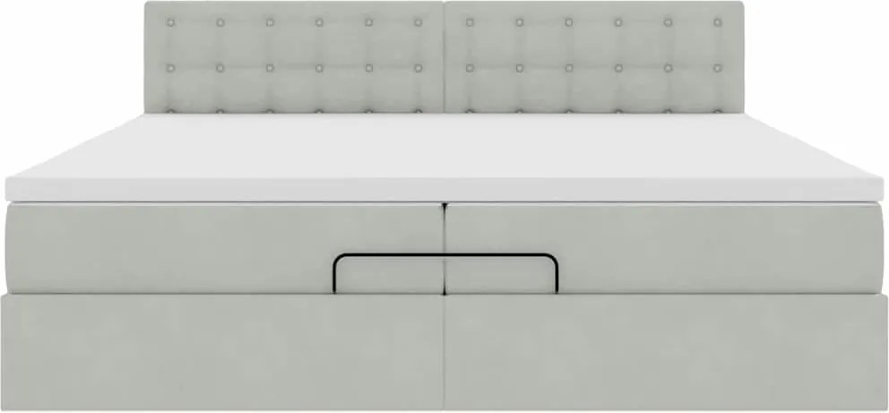 Osmanský rám postele s matrací světle šedá 200x200 cm samet 3311939