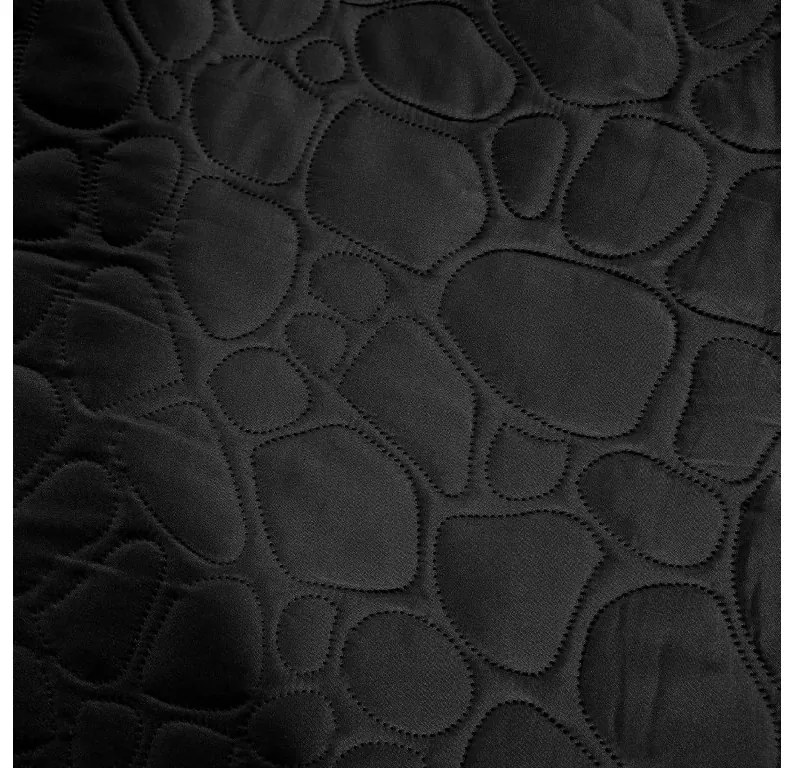 Černý přehoz na postel se vzorem STONE 220x240 cm