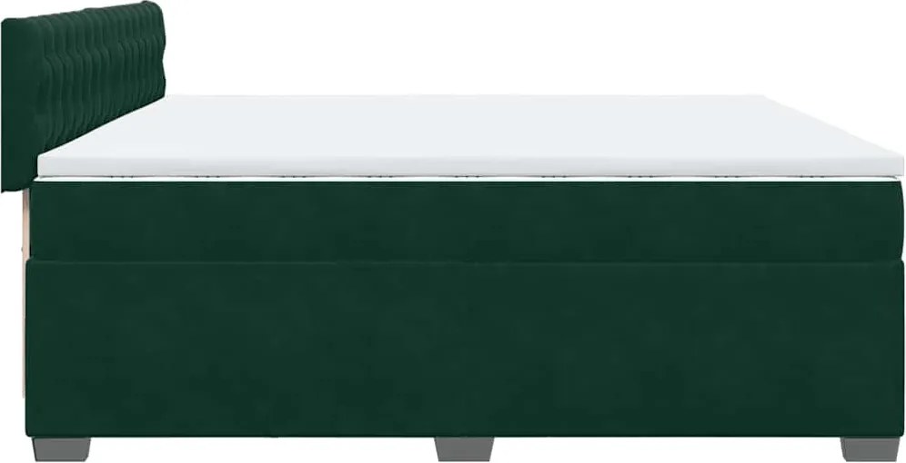 Box spring postel s matrací tmavě zelená 200x200 cm samet 3288711