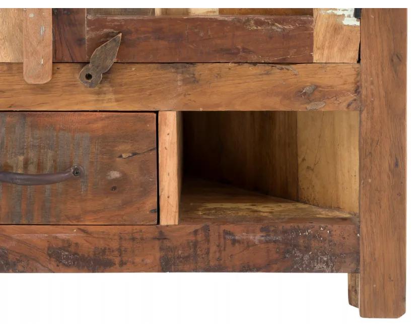 Rohová skříňka pod umyvadlo z recyklovaného dřeva Shaman