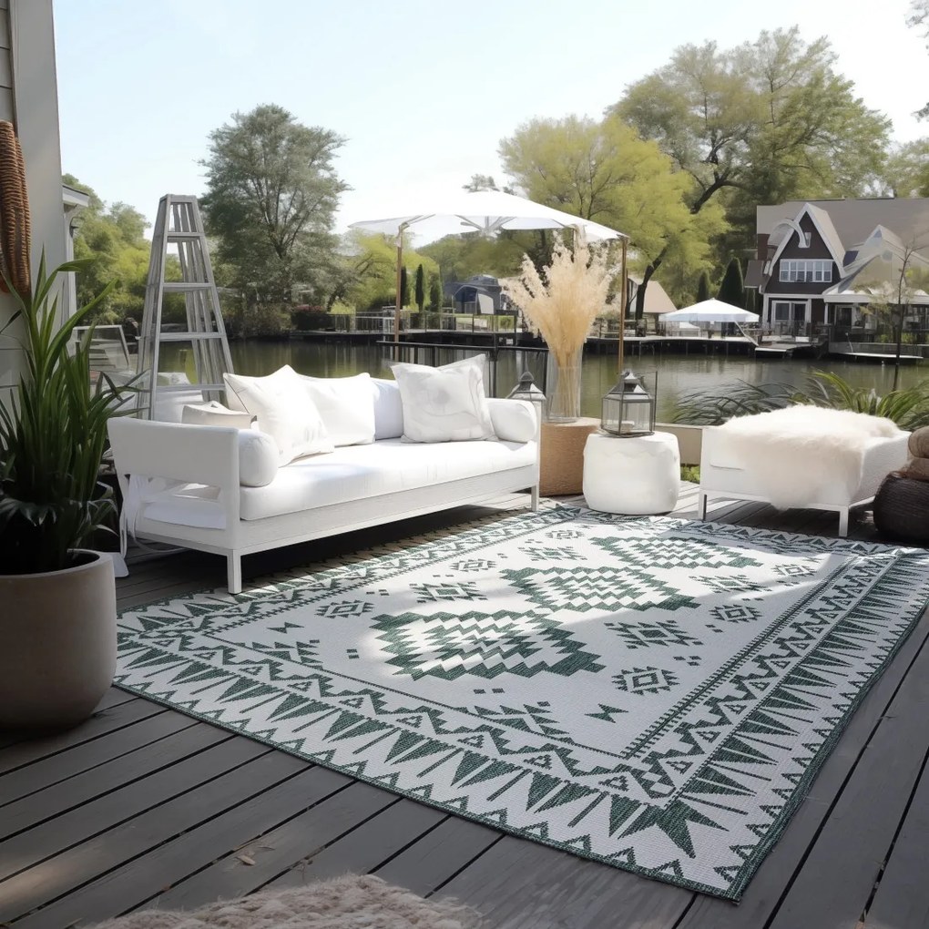 ELLE Decoration, Kusový koberec Gemini 106020 Green z kolekce Elle – na ven i na doma, 160x230, zelená, chodba / předsíň