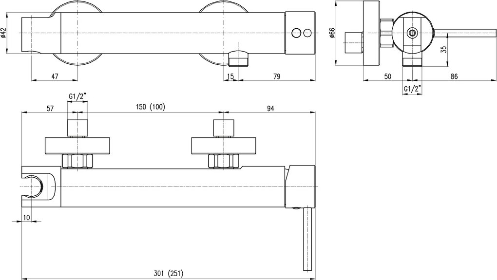Slezák - RAV Sprchová baterie SEINA - SE980.x, Chrom Rozteč připojení (mm): 150