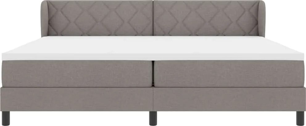 Postel s boxspringem s čelo Taupe 200 x 200 cm textil 3340112