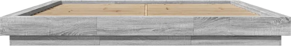 Rám postele šedý sonoma 200 x 200 cm kompozitní dřevo 3281166