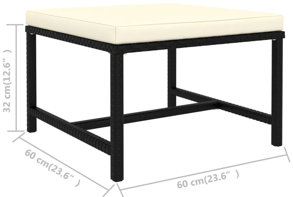 vidaXL Marketos 3dílná zahradní sedací souprava s poduškami černá polyratan