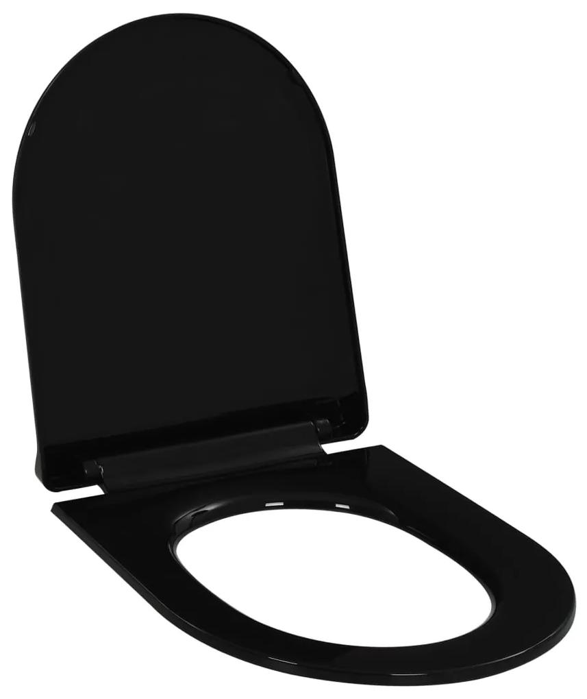 145018 vidaXL Toaletní sedátko pomalé sklápění rychloupínací černé