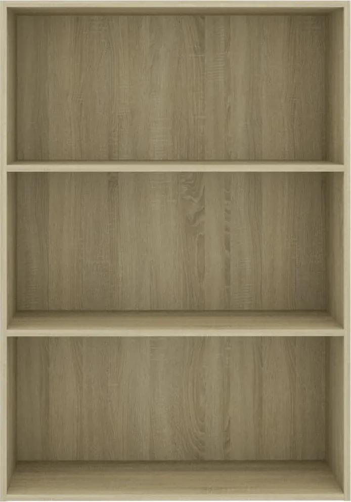 vidaXL 3patrová knihovna 80 x 30 x 114 cm dřevotříska [801011] Barva: bílá a dub sonoma