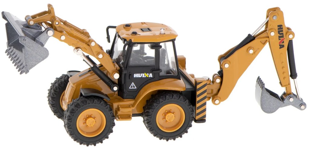 Kovový model bagr s nakladačem, buldozer s lžící h-toys 1704 1:50