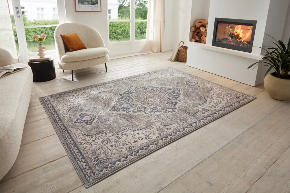 Hanse Home, Kusový koberec Terrain 105604 Orken Grey Cream, 160x235, šedá, ložnice
