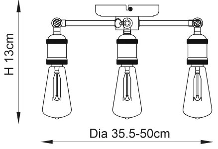 Endon 76124 - Bodové svítidlo HAL 3xE27/10W/230V matný chrom/měděná
