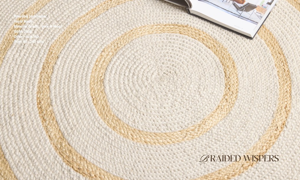 Diamond Carpets India, Ručně vázaný kusový koberec Ellara SM 05 Natural kruh, 140x140 (průměr) kruh, béžová, chodba / předsíň