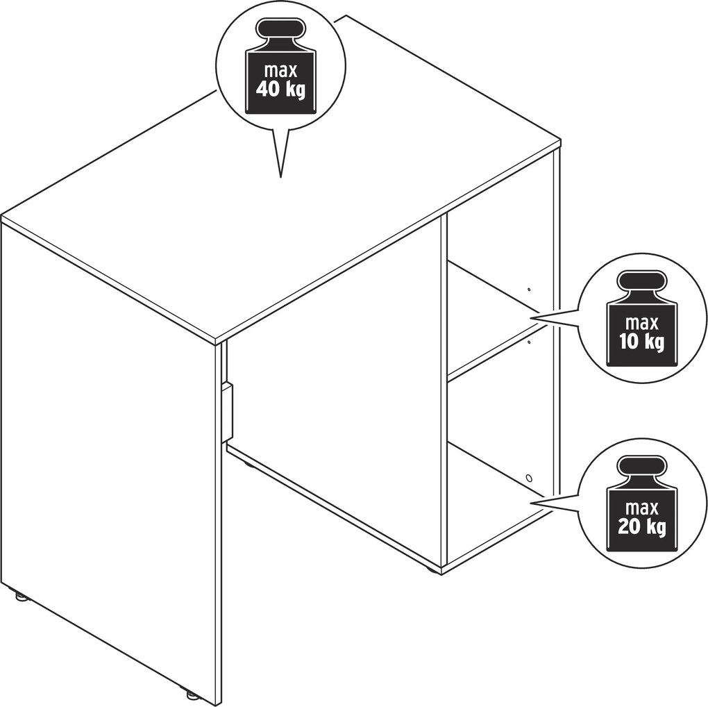 Tchibo - Regál na pračku s bočním úložným prostorem - barva: bílá