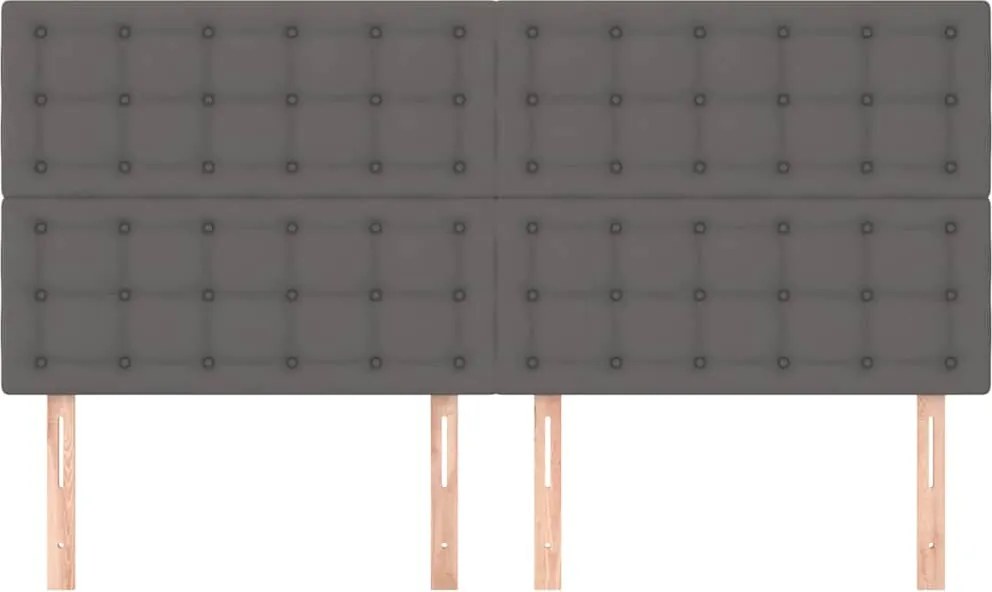 Čelo postele šedé 200 x 5 x 118/128 cm umělá kůže 3116444