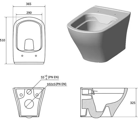 Ravak Classic RimOff WC závěsný, X01671