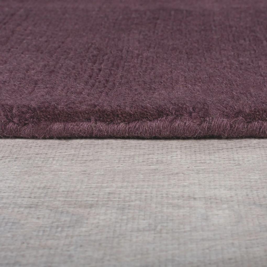Flair Rugs koberce Kusový ručně tkaný koberec Tuscany Textured Wool Border Purple - 200x290 cm