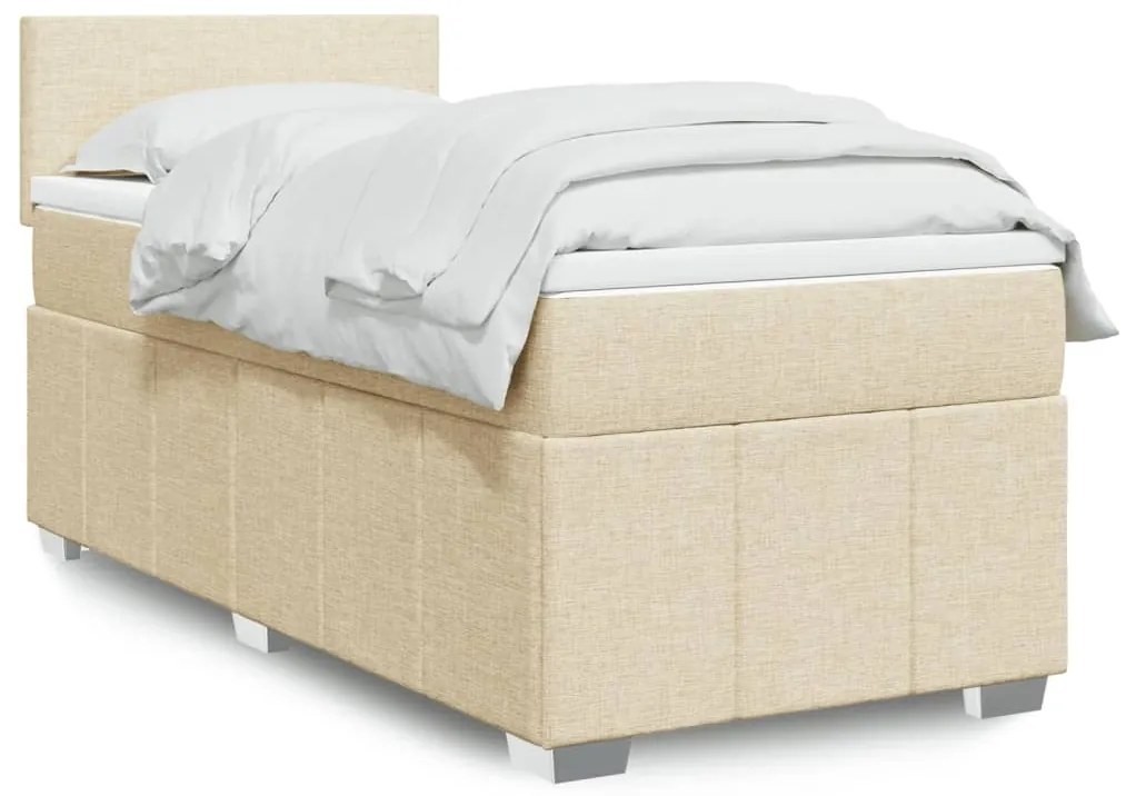 Box spring postel s matrací krémová 80 x 200 cm textil 3286893