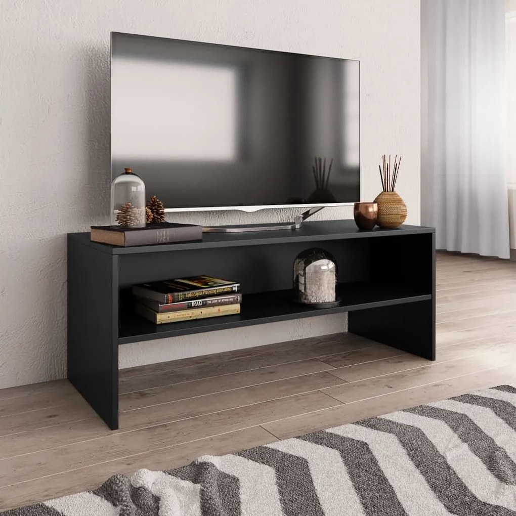 800046 vidaXL TV stolek černý 100 x 40 x 40 cm dřevotříska