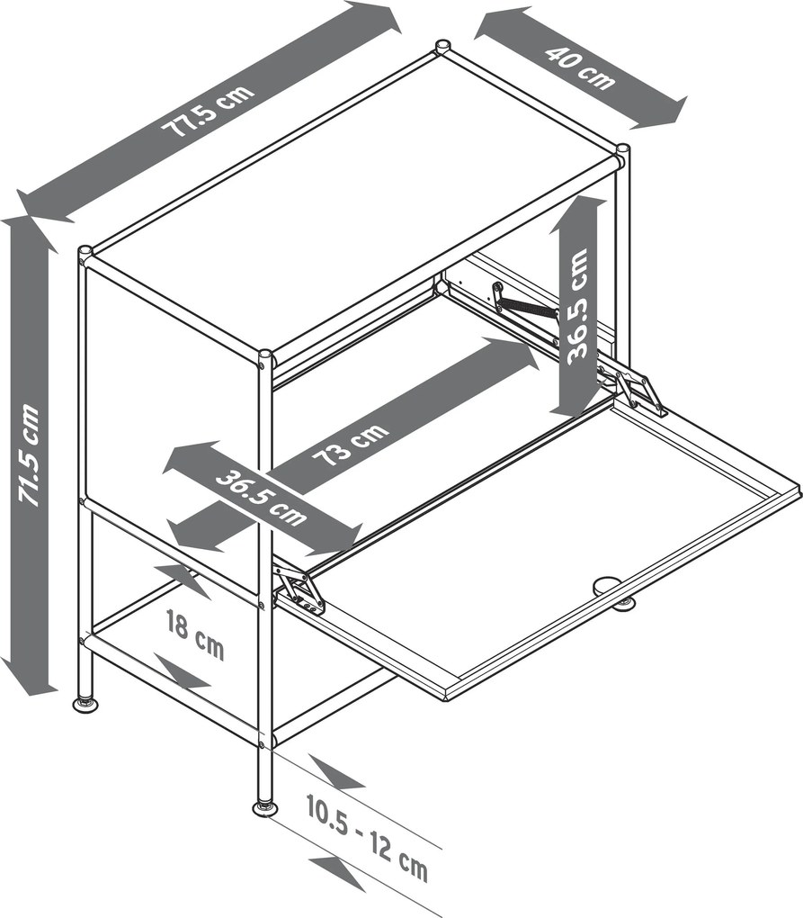 Tchibo - Odkládací skříňka CN3 s 1 výklopnými dvířky - barva: bílá